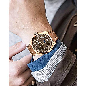 BINLUN Replacement Watch Bands Compatible with Samsung Galaxy Watch, Compatible with Huawei Watch, Compatible with Garmin Smartwatch Thick Oil Leather Watch Strap with X-Type Thick Line20/22/24mm