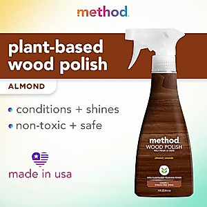 Method Wood Polish, Almond, For Wood Surfaces, Furniture and Cabinets, 14 Ounces (Pack of 1)