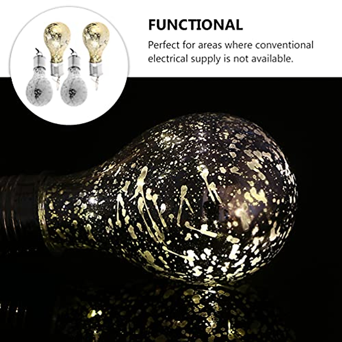 SOLUSTRE Outdoor String Lights Outdoor String Lights Led Bulb 4pcs Garden Light Outdoor Garden Home Hanging Decoration Solar Light Bulbs Golden Globe Light Bulbs Led Bulbs Led Bulbs
