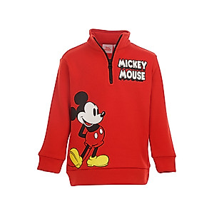 Disney Mickey Mouse Little Boys Half-Zip Sweatshirt & Pants Red 7-8