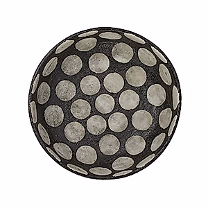 Creative Co-Op Terracotta Wax Relief Dots, Black and Natural Decorative Bowl