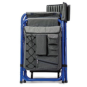 ONIVA - a Picnic Time Brand Fusion Original Design Outdoor Folding Chair, Gray with Blue Frame, 33 x 7 x 21