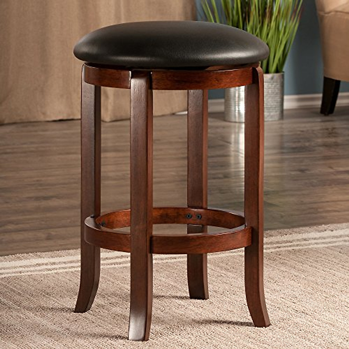 Winsome Walcott Swivel Bar Stool, 24", Walnut