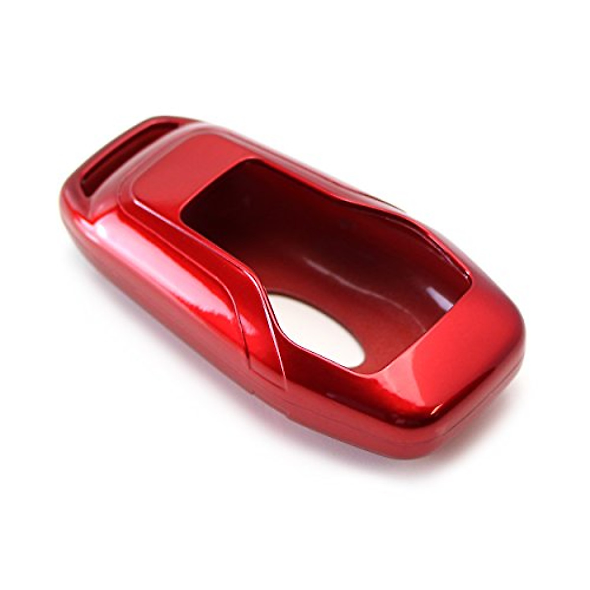 iJDMTOY Glossy Metallic Red Exact Fit Key Fob Shell Cover Compatible with Ford or Lincoln 4/5-Button Intelligent Access Key