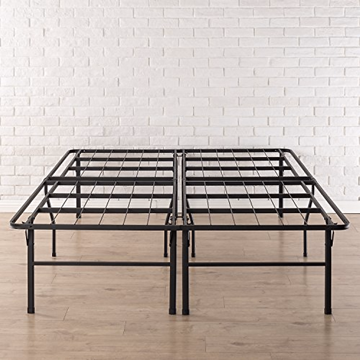 Best Price Mattress 18 Inch Metal Platform Beds w/ Heavy Duty Steel Slat Mattress Foundation (No Box Spring Needed), Black