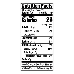 Mission Original Tortillas - 0g Net Carbs - Keto Certified - 4.5" Street Taco - 14 Count, 8.89 oz. - Low Carb - 4 Pack