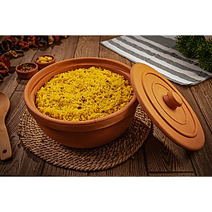 Luksyol Clay Pot For Cooking, Large Pot, Big Pots For Cooking, Handmade Cookware, Cooking Pot, Terracotta Pot, Terracotta Casserole, Unglazed Clay Pots For Cooking, Dutch Oven Pot With Lid 11.8 Inches