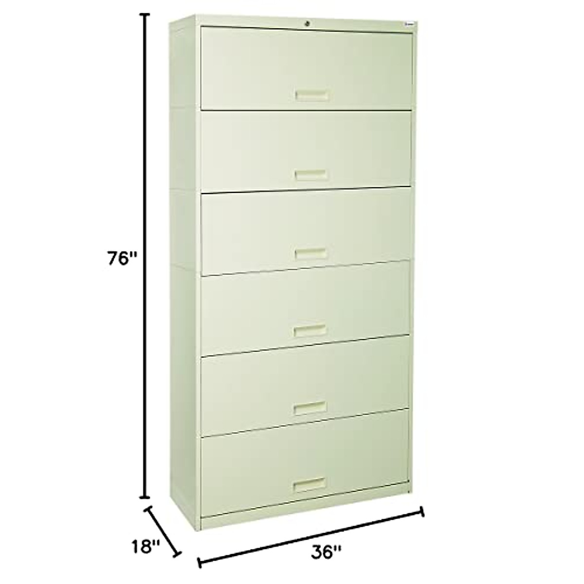 Datum Storage Stak-N-Lok 100 series 6H open shelf With Receding Doors and locking cabinet, 36", Light Gray