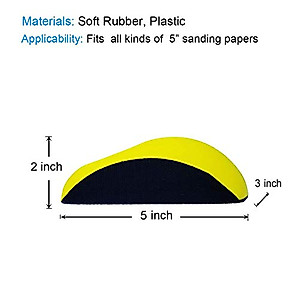 M-jump 5 inch Mouse Hand Sanding Pad Hook and Loop Sanding Block Hook Backing Plate For Woodworking, Furniture Restoration, Home and Automotive Body.
