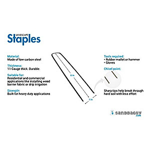 Sandbaggy 1000 Count 6" Landscape Staples | Industrial Grade 11 Gauge Steel | Great for Securing Landscape Fabrics, Erosion Control Matting, Bird Netting & Etc |Trusted by Farmers Across USA