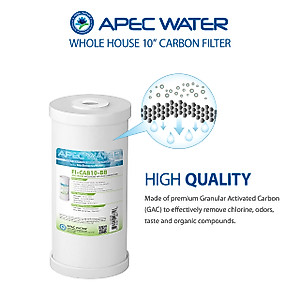 APEC Water Systems 10" Whole House High Flow GAC Carbon Replacement Water Filter (FI-CAB10-BB)