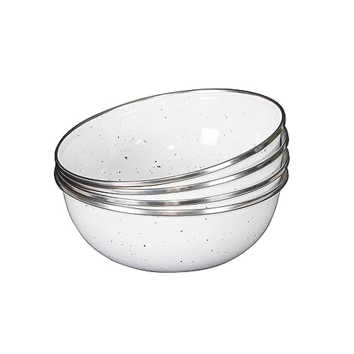 Stansport Deluxe 24-Piece Enamel Tableware Set - White (11220-03)