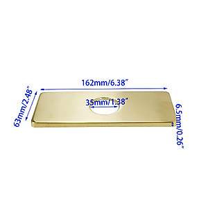 UTALIND 6 Inch Rectangle Hole Cover Deck, 3-to-1 Hole Deck Plate Stainless Steel Faucet Cover Plate For 4 Inch Sink(Brushed Gold)