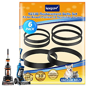 KEEPOW Replacement Belt Set Compatible with Bissell ProHeat 2X Revolution Models 1548 1550 1551 35799 Compare to Parts #1606418 & 1606419 & 1606428 6 Pack