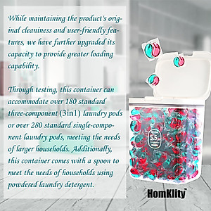Large Capacity Container With Automatic Pop-Up Lid - Laundry Pods And Airtight Dishwasher Pod Holder, For Laundry Room Organization And Storage And Storage Of Dry Food, Packaged Food, Candy