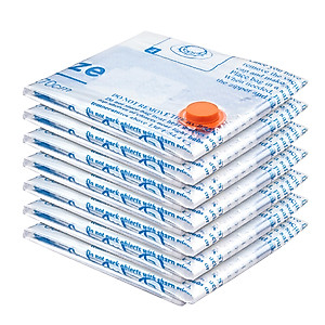 Vacuum Storage Bags 7 Jumbo, Space Saver Sealer Bags with Travel Hand Pump, Airtight Compression Bags for Clothes, Pillows, Comforters, Blankets, Bedding