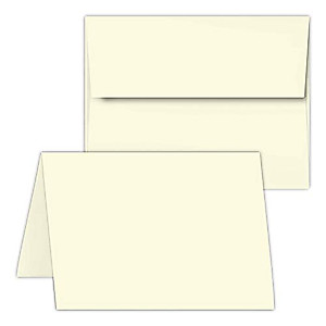 Greeting Cards Set - 4 1/4 x 5 1/2 Cream A2 Card Stock and Envelopes, Scored for Folding, Perfect for Business Invitations, Weddings and All Occasion - 50 Cards and 50 Matching Envelopes
