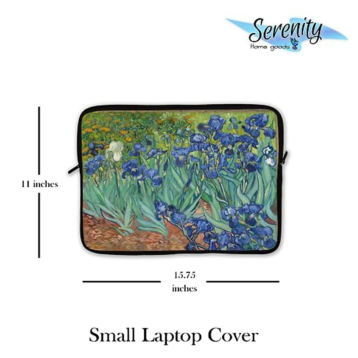 Van Gogh Irises Laptop Tablet Pouch Sleeve | Protective Electronics Case | Neoprene Soft Padded Carrying Bag With Zipper