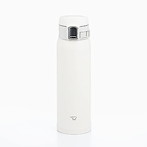 Zojirushi SM-SF48-WM Water Bottle, Direct Drinking, One-Touch Opening, Stainless Steel Mug, 16.9 fl oz (480 ml), Pale White