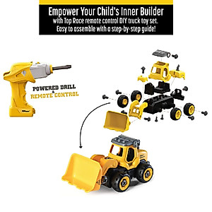 Construction Toys ︱Building Take Apart Toys with Electric Drill ︱Converts to Remote Control Car︱3 in 1 Take Apart Vehicles for Toddlers and Boys 3,4,5,6,7 Years Old ︱Truck Toys as