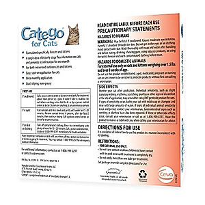 Catego Fast-Acting Flea and Tick Treatment For Cats/Kittens (Over 1.5 lbs) Kills Fleas Within 6 Hours, Prevents Flea Re-Infestations