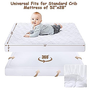 Looxii Waterproof Crib Mattress Protector 3 Pack Crib Mattress Pad Cover Soft and Breathable Absorbent Crib Toddler Mattress Cover