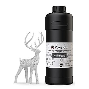 3D Printer Resin - Fast Curing 405nm UV Photopolymer Liquid Ink, High Toughness for 4K 8K LCD/DLP/SLA 3D Printing (White-1kg)