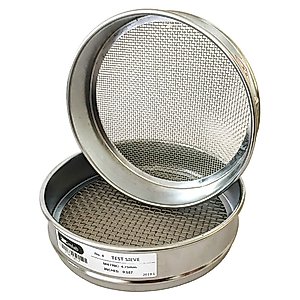 KimLab Economy Test Sieve #14/1.4mm Mesh Size,304 Stainless Steel Wire Cloth, Chorme Plating Frame, 8" Diameter Sieve