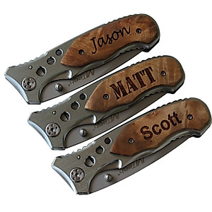 MTECH USA Free Engraving Personalized Laser Engraved Tactical Pocket Knife, Fathers Dad for Day, Groomsmen Gift, Graduation Gifts, Gifts for Men … (MT 423SL)