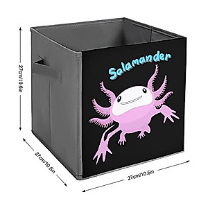 Salamander Axolotl Storage Bin Foldable Cube Closet Organizer Square Baskets Box with Dual Handles