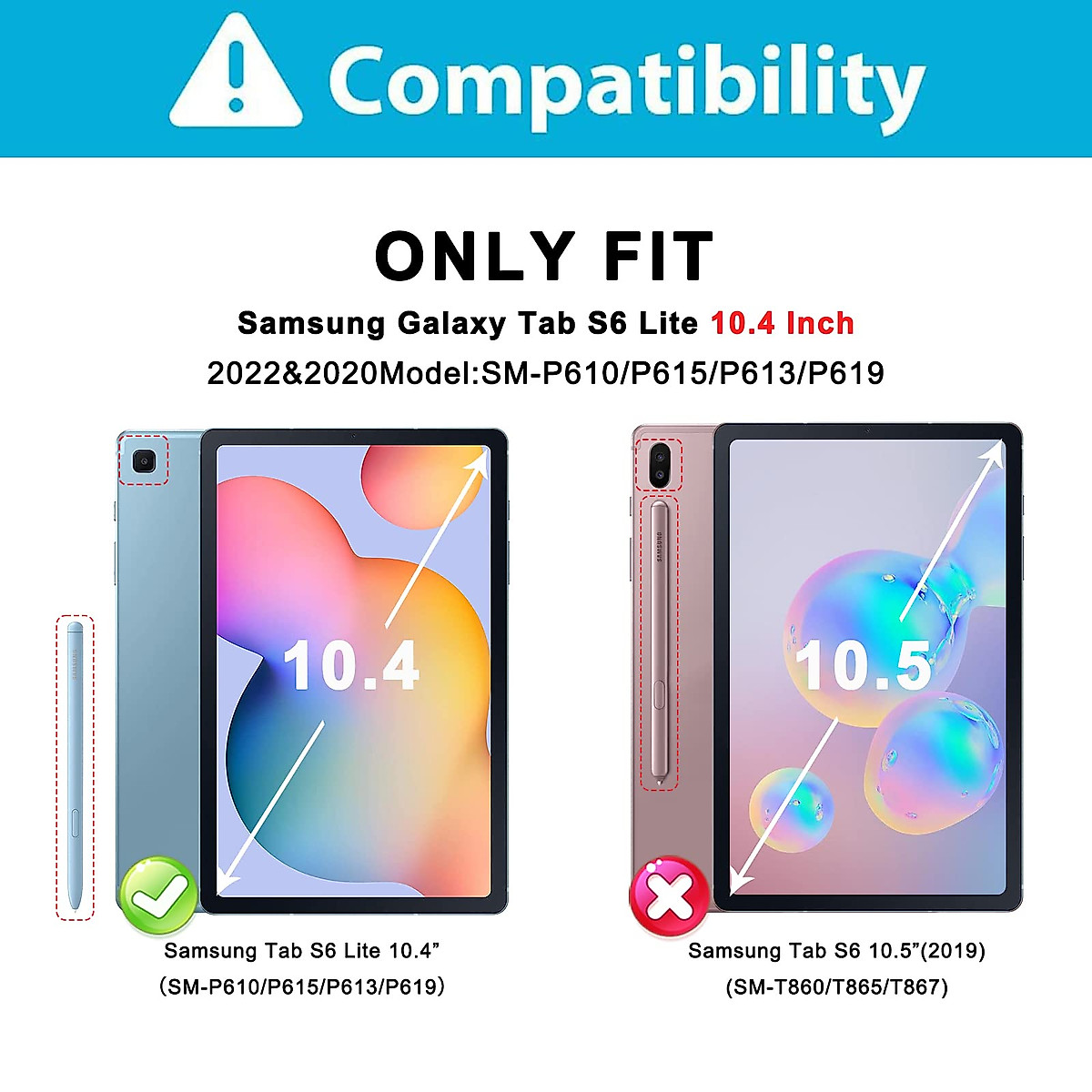 BATYUE Case for Samsung Galaxy Tab S6 Lite 10.4 Inch 2024/2022/2020 (SM-P610/P613/P615/P619/P620/P625/P627), Protective Rugged Cover with Stand, for Kids, Boys, Girls, Frozen Blue