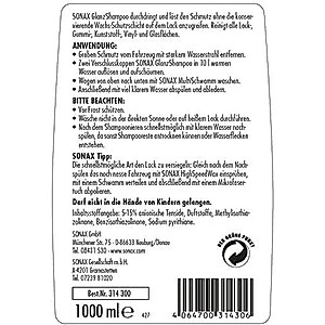 SONAX 314300 Gloss Shampoo Concentrate 1L - Yellow