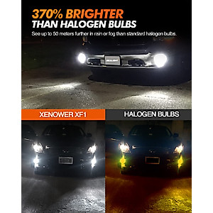 SEALIGHT 2504 PSX24W LED Fog Light Bulbs, 5000 Lumens 11W High Power 6000K Xenon White 300% Brightness, DRL Bulbs Replacement For Cars,Trucks(Pack of 2)