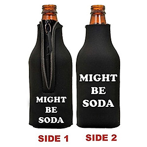 Funny Guy Mugs Might Be Soda Collapsible Neoprene Bottle Coolie - Drink Cooler