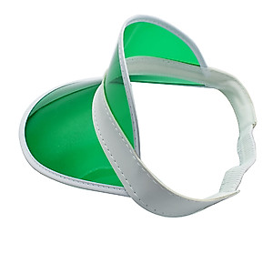 Yuanhe Clear Sun Visor Plastic Casino Dealer Poker Visors Beach Sunhat for Women UV Protection 5PCS Green