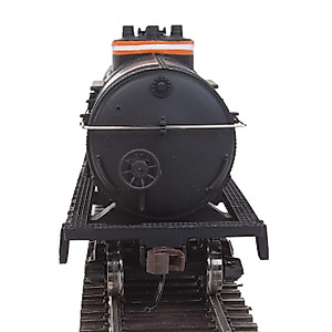 Walthers Trainline HO Scale Model Santa Fe Tank Car, Black/Orange/White