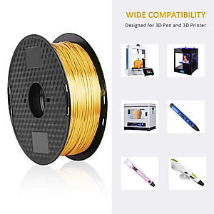 Silk Gold PLA Filament 1.75mm, MCHYI Silk Shiny 3D Printer Filament, 1kg 1 Spool