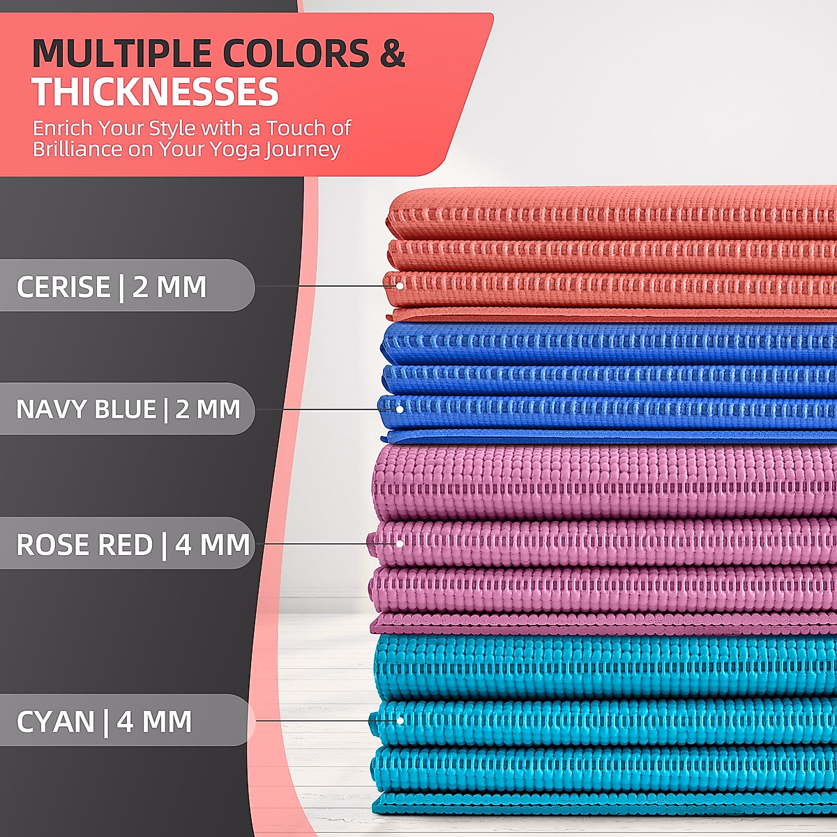 GymCope Foldable Yoga Mat for Travel, 68"x24" Folding Travel Gym Mat for Women Yoga Studio, Packable and Portable Pilates Mat with Storage Bag Easy to Carry, Lightweight Travel Workout Mat, 2mm/4mm