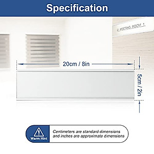 Lenink 6 Pack Name Plate Holder, Wall Mount Office Door Name Plate Holder for Meeting Room, Business Department, Warning Area 8” X 2” (Silver)