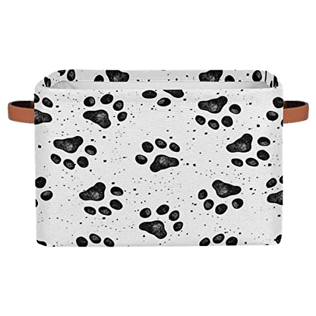 Cat Paws Collection Fabric Storage Basket for Organizing Collapsible Rectangle Basket Decorative Storage Bins with Handles for Shelves Closets Toys Laundry Nursery Home Office