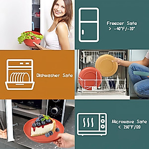 36 Piece Wheat Straw Dinnerware Sets for 4 people, Lightweight and Unbreakable Tableware Sets, Reusable Plates Bowls Cups for Travel Camping,Home Party Cutlery(Dishwasher Microwave Safe)