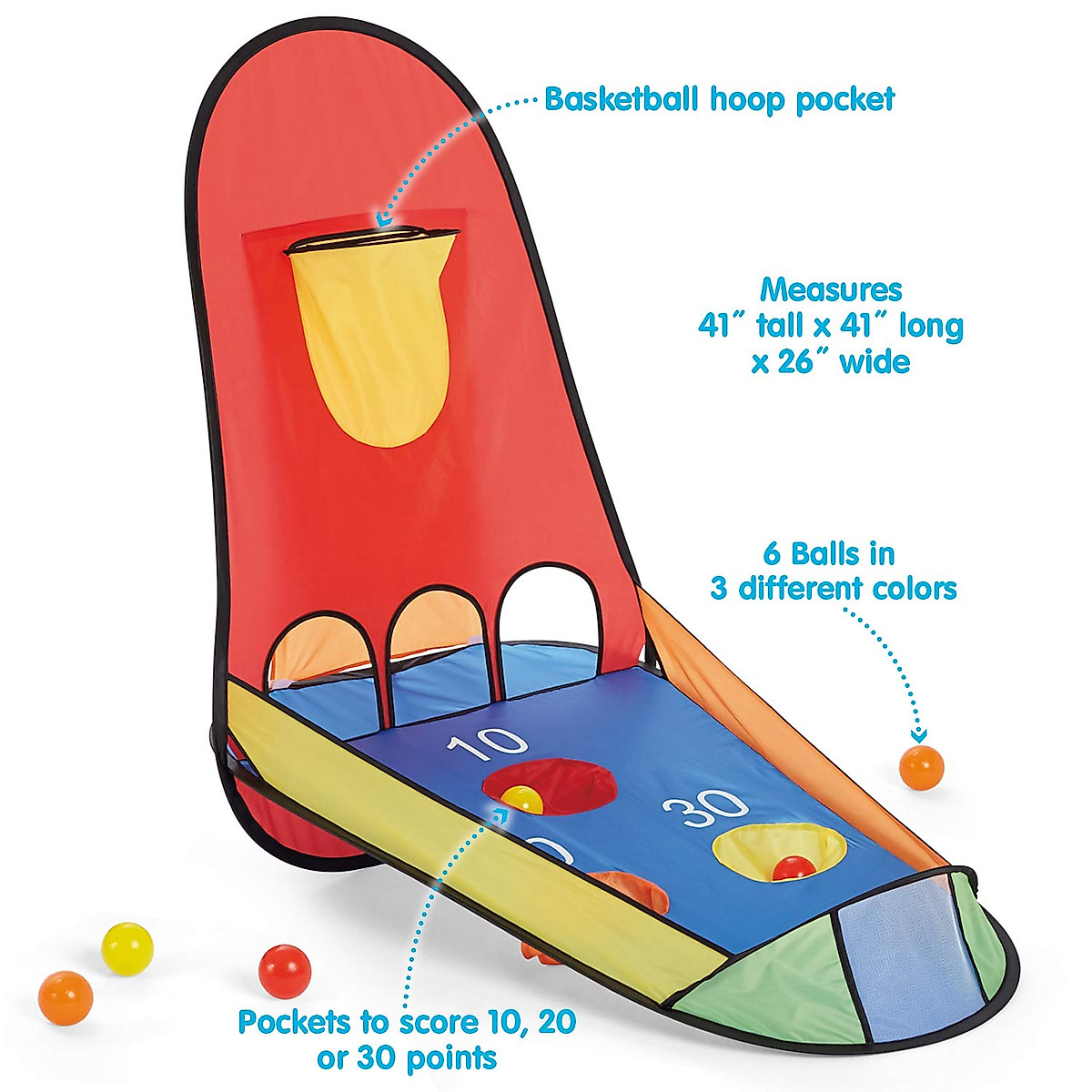 Kidoozie Pop-Up Basketball, Indoor or Outdoor Sport Activity, Suitable for Preschool and School Aged Children Ages 3 and Older