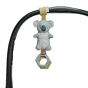 Itzy Ritzy Jingle Travel Toy for Stroller, Car Seat or Activity Gym - Baby Hanging Toy Features Jingle Sound, Clinking Rings & Adjustable Attachment Loop (Koala)