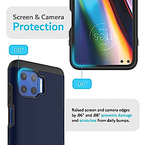 TUDIA DualShield Designed for Motorola One 5G UW Case, [Merge] Shockproof Military Grade Heavy Duty Dual Layer Drop Protection for Moto One 5G Case - Indigo Blue