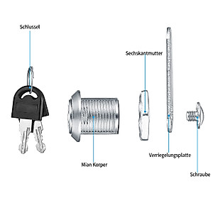 6 pieces cam lock(Each Cam Lock Comes with 2 Same Keys) File Cabinet Cylinder Cam Lock, 5/8 Inch Keyed Cam Lock, for Security File Drawer Mailbox RV Camper Door Storage Toolbox Replacement Lock