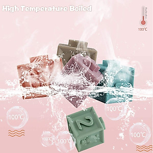 BOBXIN 15 PCS Baby Blocks Toys Soft Stacking Blocks Baby Sensory Ball Teether Infant Bath Toys Squeeze Play with Numbers Shapes Animals Fruit and Textures Toy for Babies Toddlers 6 Months