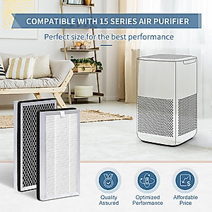 Zouhwaso MA Series 15 Replacement Filter compatible with MA Series 15 Air Cleaner pur-ifier Filter Replacement, 3-in-1 Composite Filter with H13 True HEPA, acti-vated car-bon and Pre-filter, Pack of 6