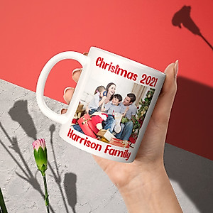 Custom Photo Coffee Mug, 11 - 15 oz. Personalized Mug w/ Picture, Text, Name - Gifts for Boyfriend, Girlfriend, Best Friend, Christmas Gifts, Taza Personalizadas - White