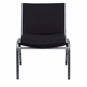Flash Furniture HERCULES Series Big & Tall 1000 lb. Rated Black Fabric Stack Chair with Ganging Bracket