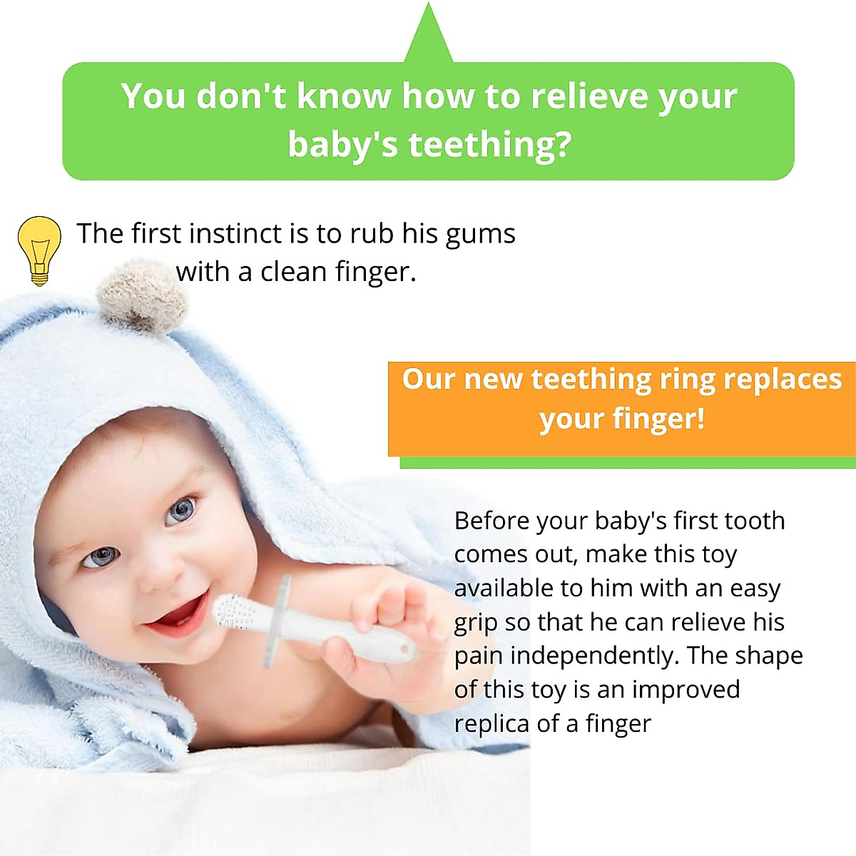 Baby Teething Toys, Teething Toys, Mushroom Teether Toy, Teether for Baby Silicone Teething Brush Tool Ring Toy (X2)